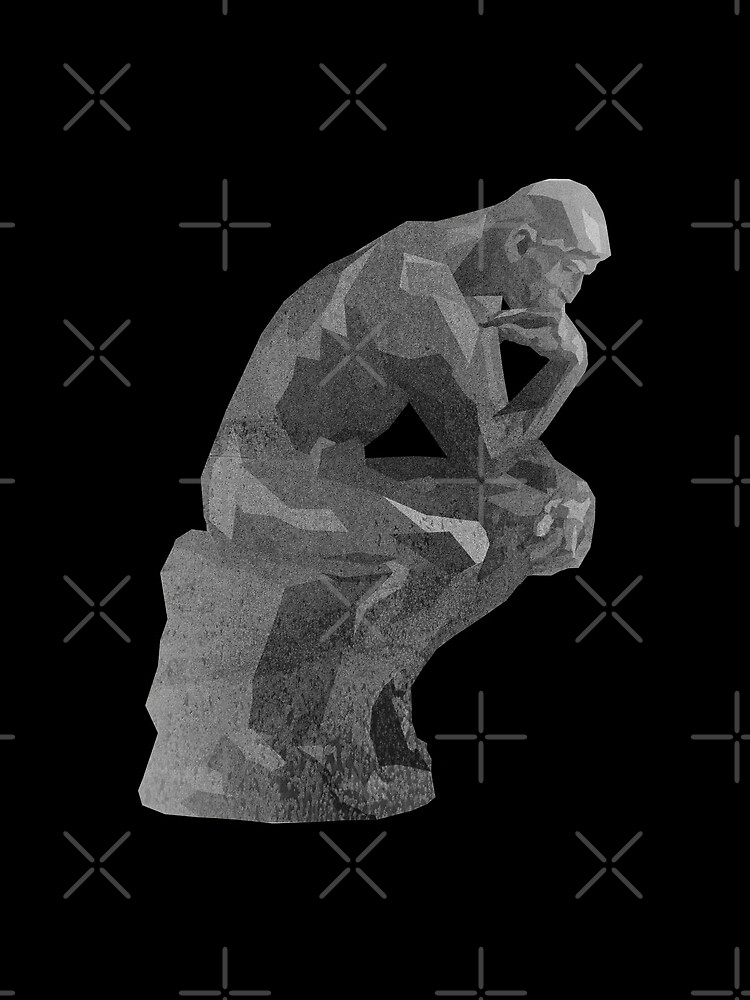 "The Thinker(Le Penseur). Low Poly Illustration." Drawstring Bag for ...