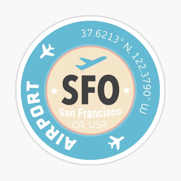 "SFO San Francisco The 60s " Sticker by Aviators | Redbubble