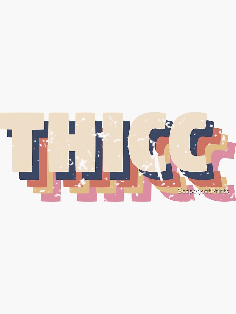 "Thicc - Retro Logo - distressed" Sticker for Sale by ScapegoatPrints ...