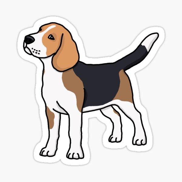 "Beagle, dog, drawing" Sticker by nijess | Redbubble