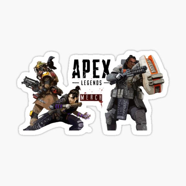 Pegatina «Apex Legends Merch con Wraith, Bloodhound, Gilbaltar» de ...