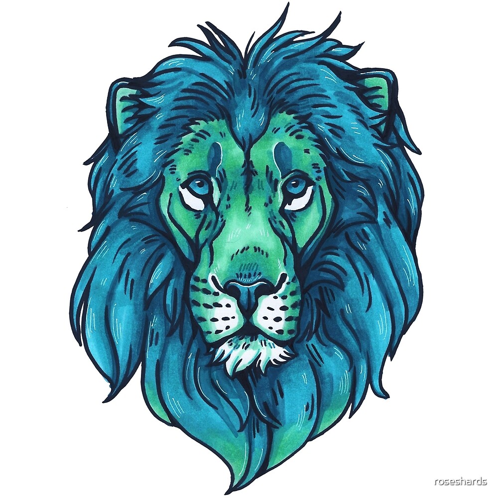 "Turquoise Lion" by roseshards | Redbubble