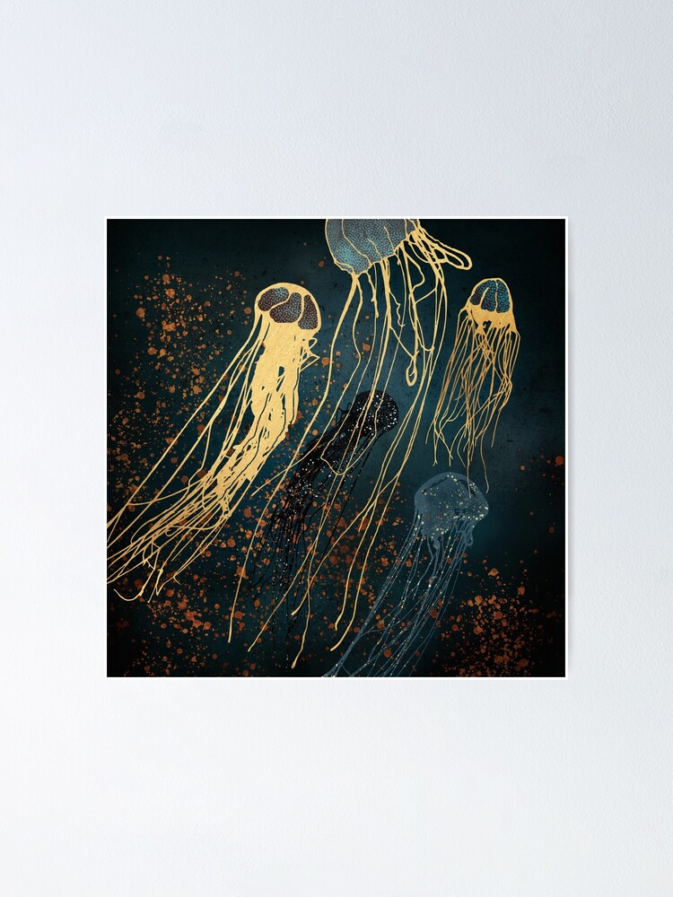 "Metallic Jellyfish" Poster for Sale by spacefrogdesign | Redbubble