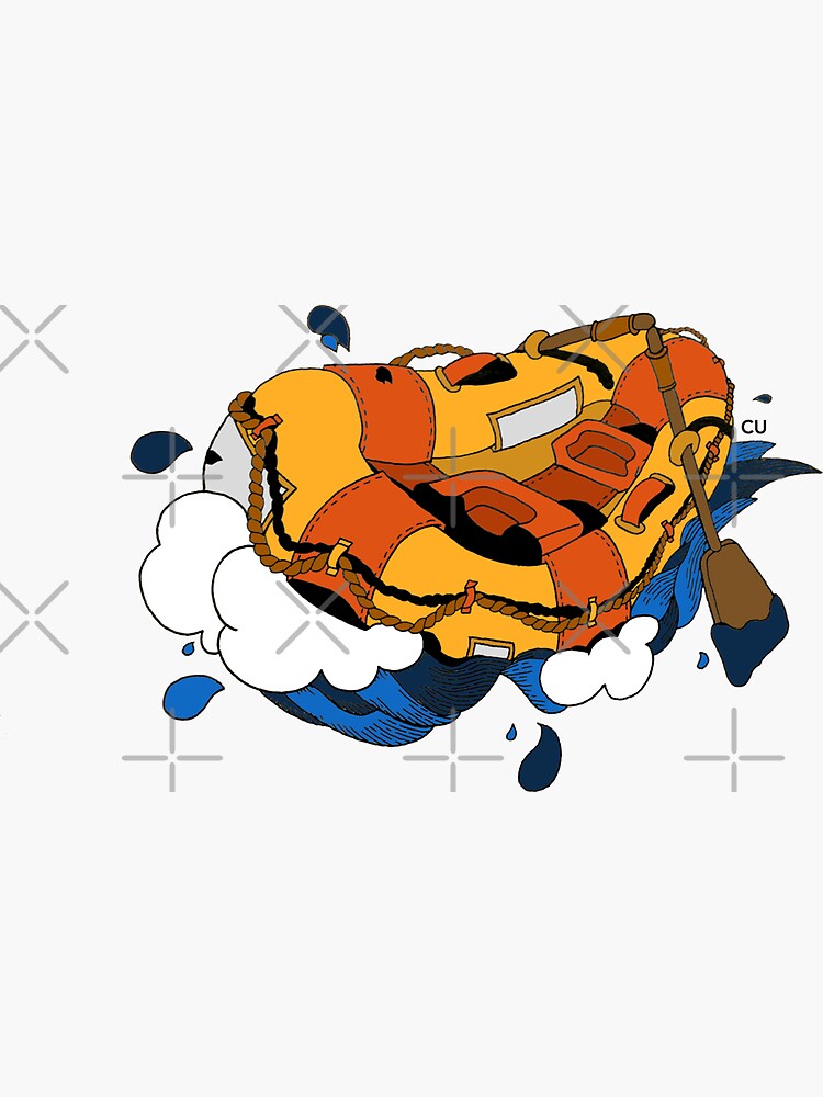 "Rafting " Sticker for Sale by drawnbyurban1 | Redbubble