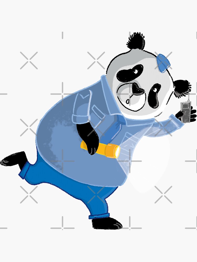 "Panda bear security guard" Sticker for Sale by jasmineberry | Redbubble