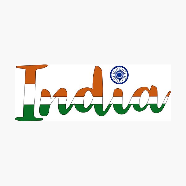 "India Word Flag" Photographic Print for Sale by YellowJay | Redbubble