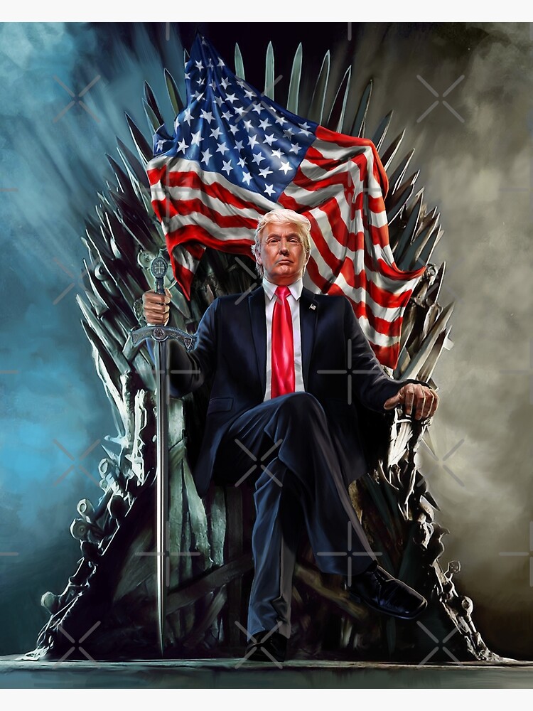 "United States President Donald Trump on Iron Chair" Art Print for Sale ...