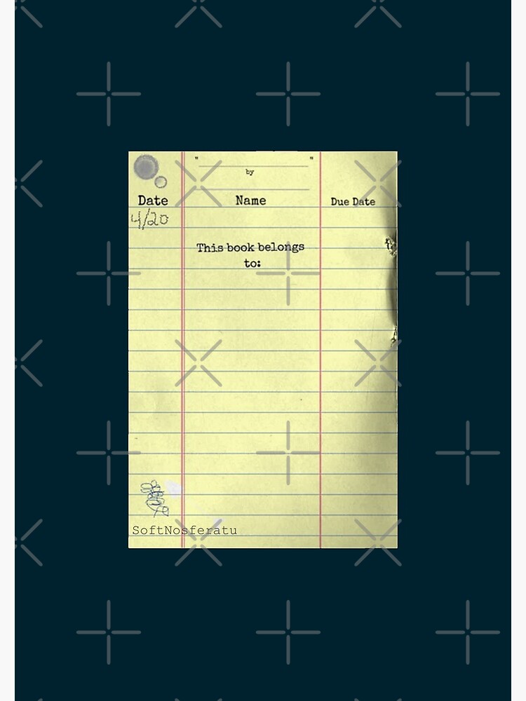 "Book Sticker - Library Due Card" Spiral Notebook for Sale by ...