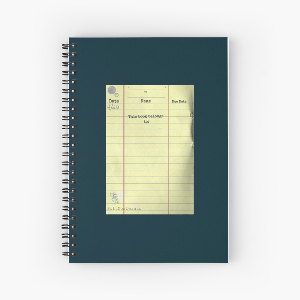 "Book Sticker - Library Due Card" Spiral Notebook for Sale by ...