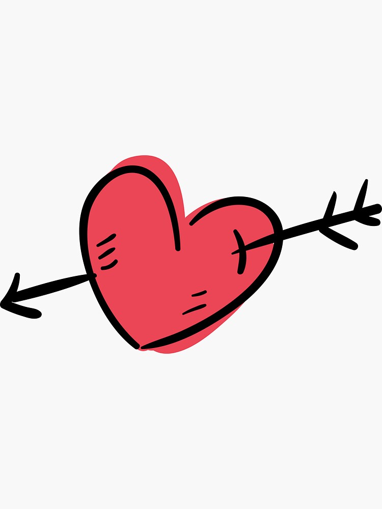 "Cute Heart with arrow" Sticker for Sale by vanessavolk | Redbubble