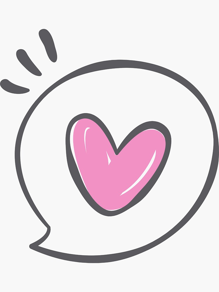 "Heart Speech Bubble Sticker" Sticker for Sale by vanessavolk | Redbubble