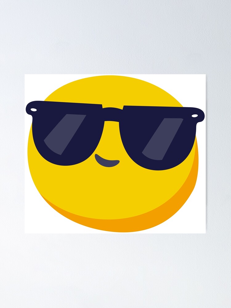 "Emoji sunglasses Sticker" Poster for Sale by vanessavolk | Redbubble