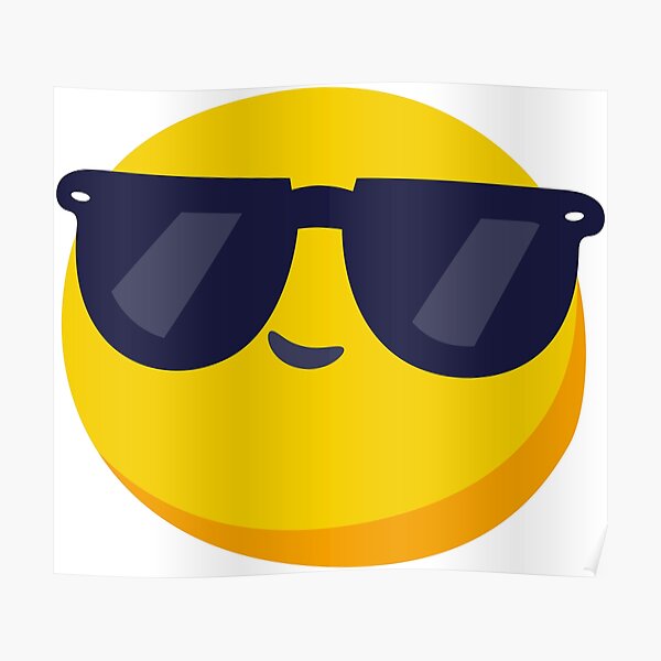 "Emoji sunglasses Sticker" Poster for Sale by vanessavolk | Redbubble