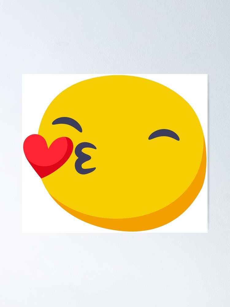 "Emoji Kiss Heart Sticker" Poster for Sale by vanessavolk | Redbubble