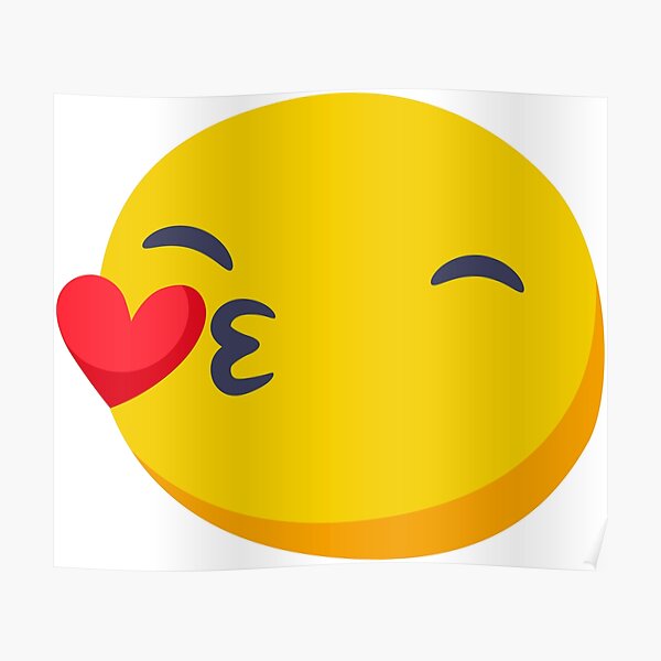 "Emoji Kiss Heart Sticker" Poster for Sale by vanessavolk | Redbubble