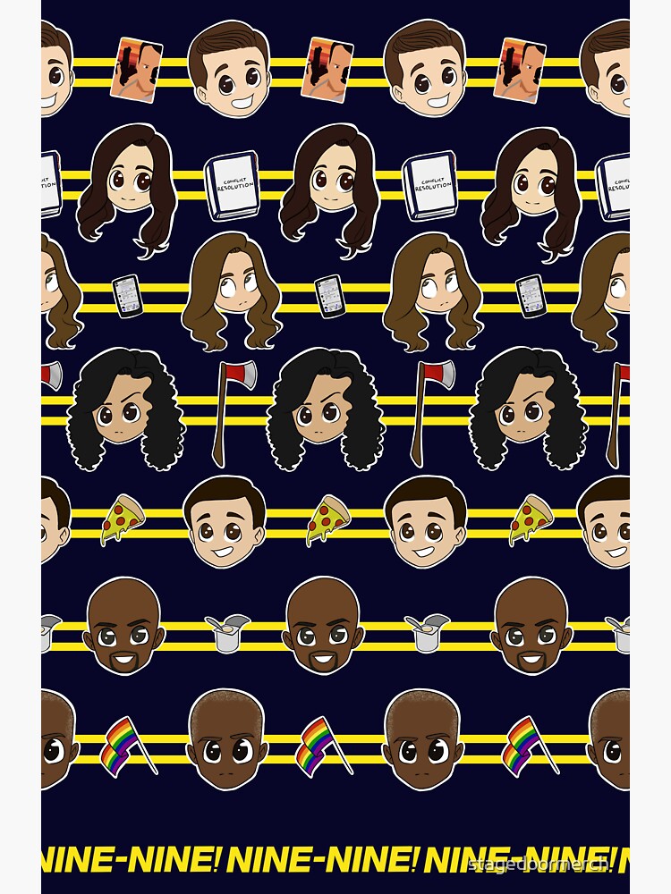 "Brooklyn 99 repeat pattern" Sticker for Sale by stagedoormerch | Redbubble