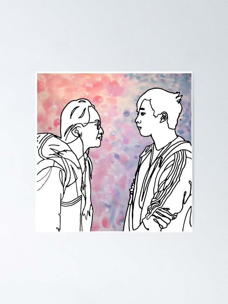 "Contour with Watercolors | Boy Meets Girl" Poster for Sale by ...