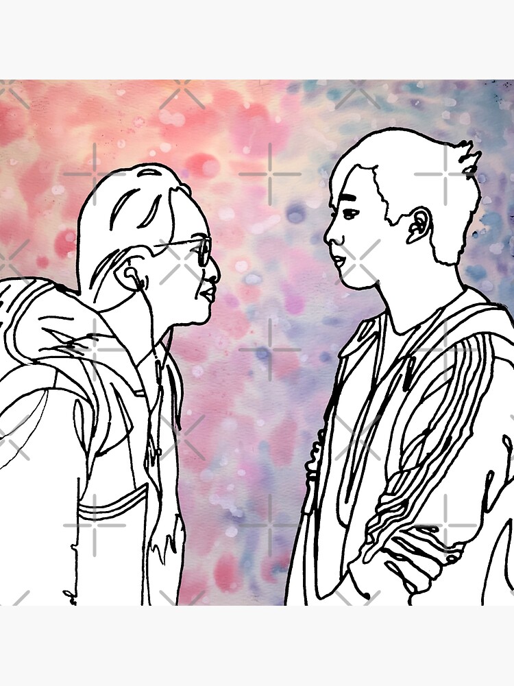 "Contour with Watercolors | Boy Meets Girl" Sticker for Sale by ...