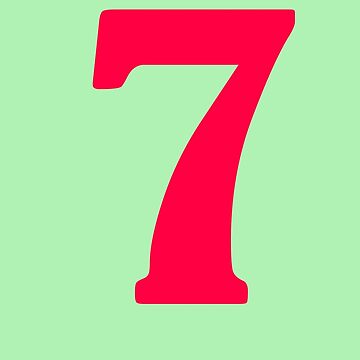 "NUMBER ----7 ---------RED" Sticker for Sale by solgel47 | Redbubble
