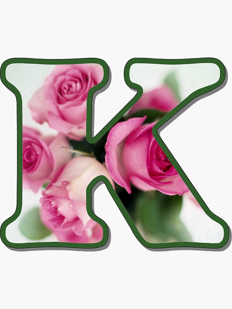 "Letter K Rose Monogram" Sticker for Sale by gretzky | Redbubble
