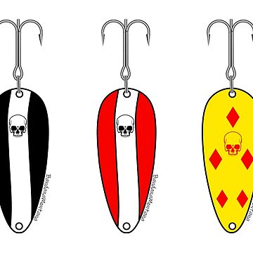 "Three Spoon Fishing Lures" Sticker for Sale by BandanaMontana | Redbubble