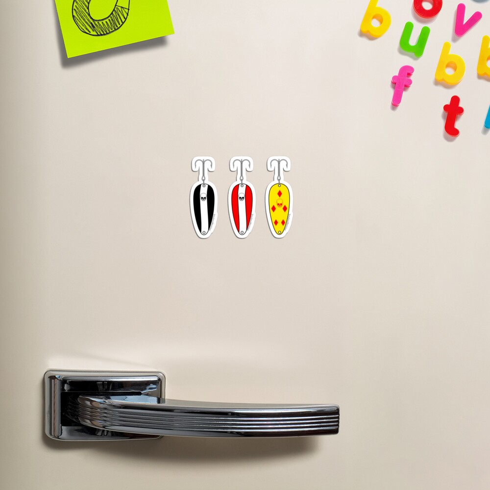 "Three Spoon Fishing Lures" Sticker for Sale by BandanaMontana | Redbubble