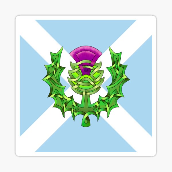 "Celtic Knot Heraldic Thistle/Saint Andrews" Sticker for Sale by ...