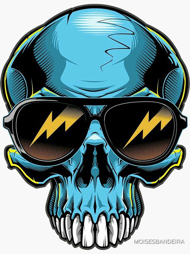 "CAVEIRA RAIO" Sticker by MOISESBANDEIRA | Redbubble