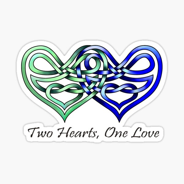 "Celtic Knot Two Hearts, One Love" Sticker for Sale by KnotYourWorld ...