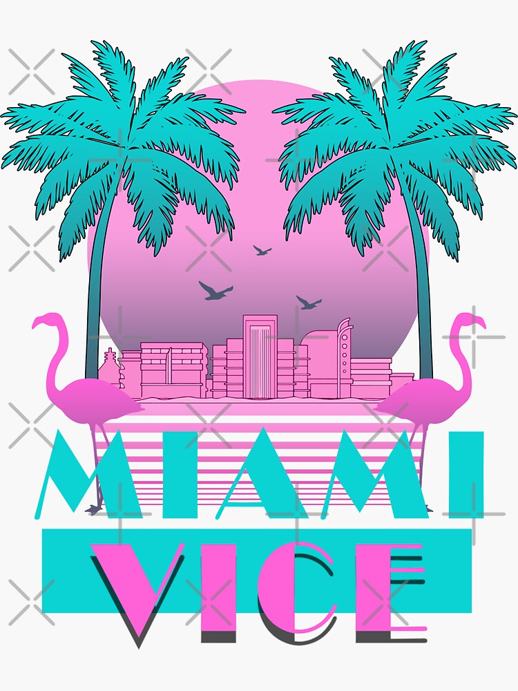 "Miami Vice - Retro 80s Design" Sticker for Sale by KelsoBob | Redbubble