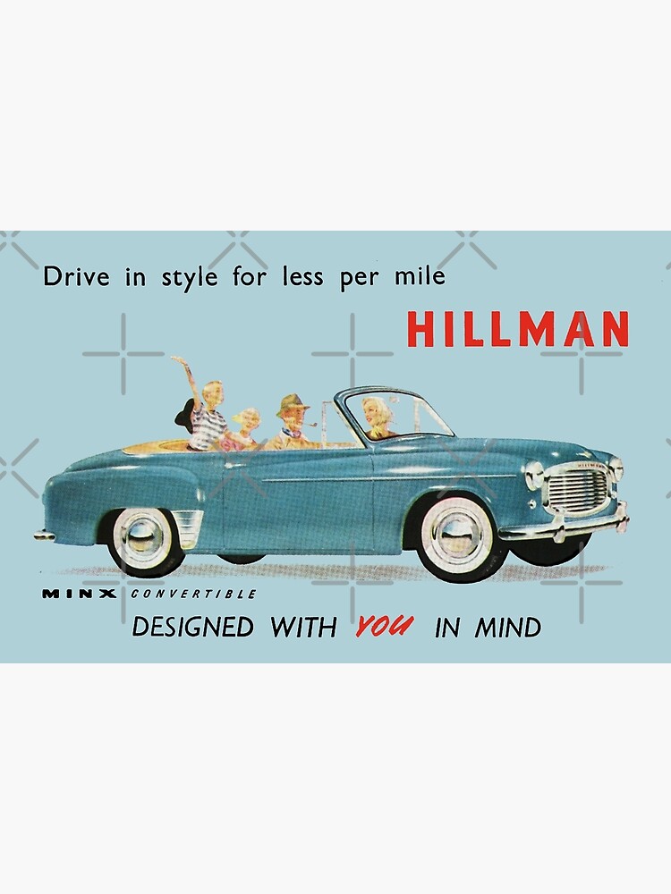 "HILLMAN MINX CONVERTIBLE" Poster for Sale by ThrowbackMotors | Redbubble