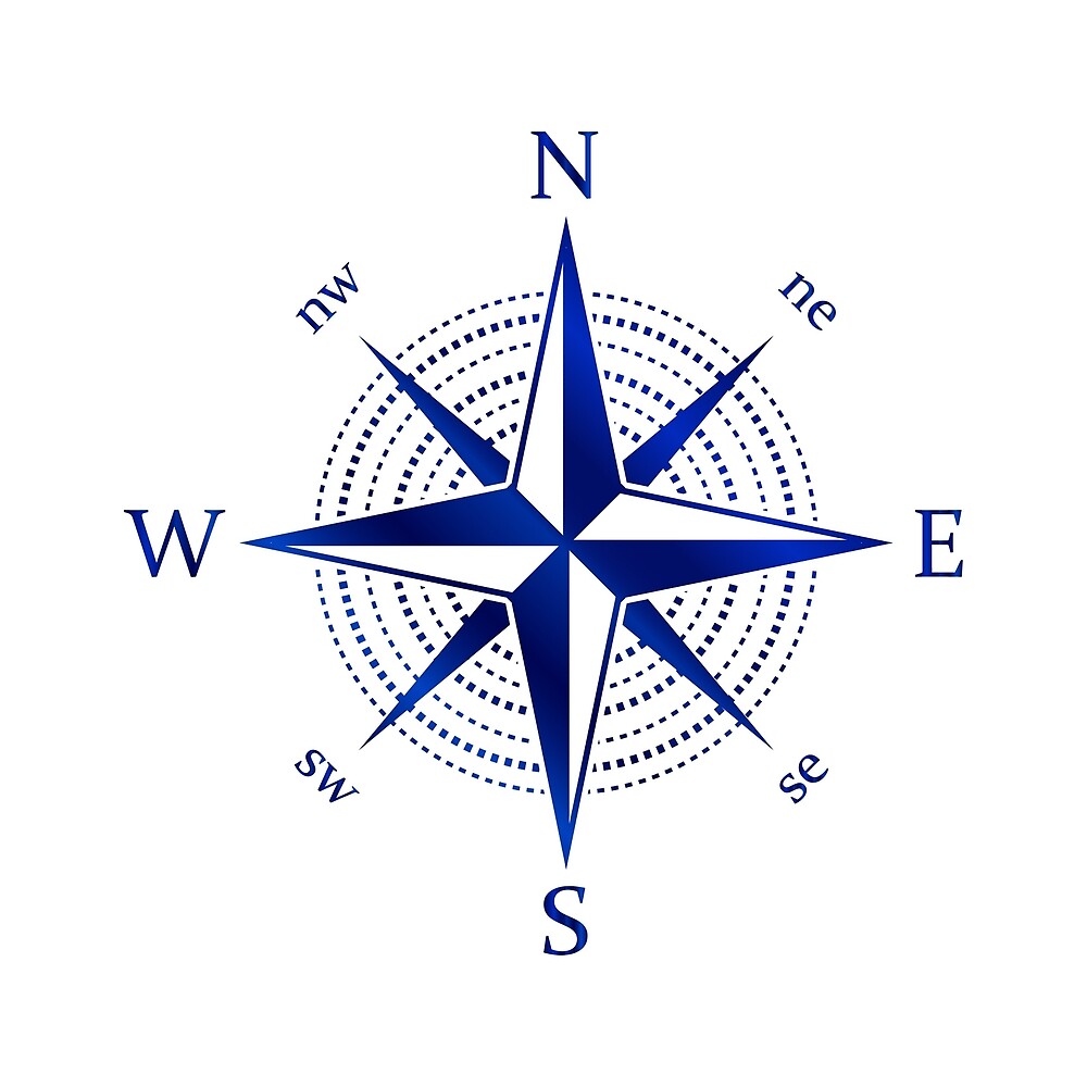 "Blue compass rose illustration" by Altana6 | Redbubble