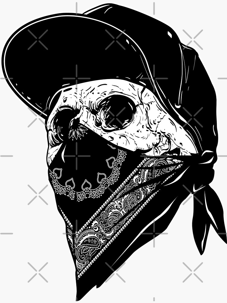 "Skull Gansta" Sticker for Sale by SuperSeries | Redbubble