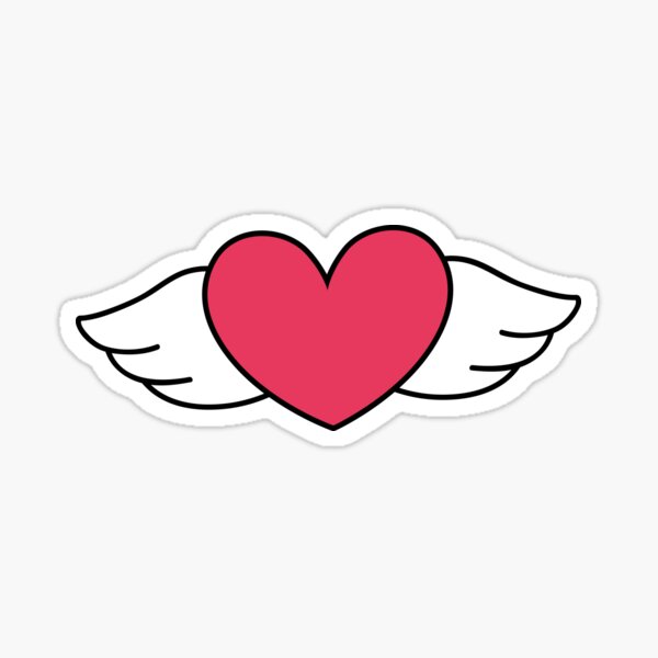"Heart wings Sticker" Sticker for Sale by vanessavolk | Redbubble