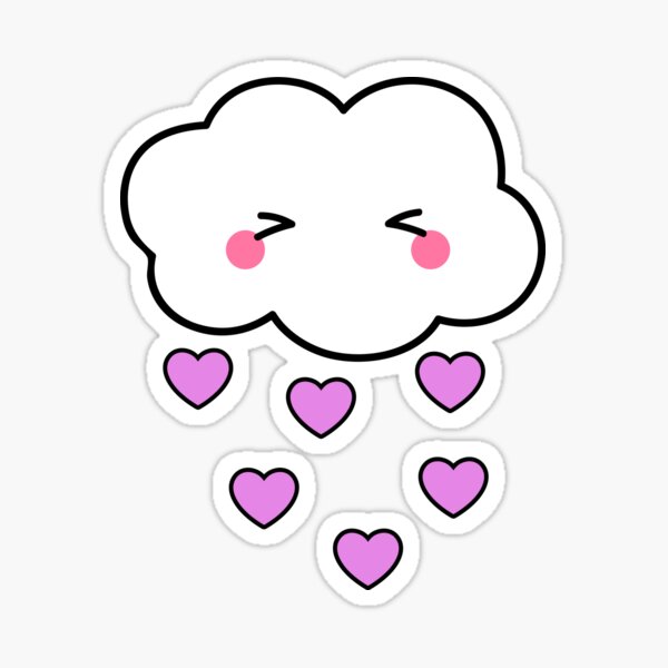"Cloud with heart rain" Sticker by vanessavolk | Redbubble