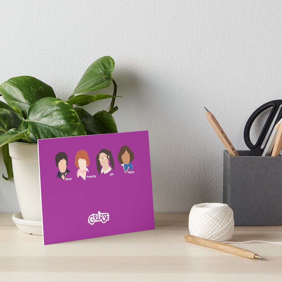 "Grease Pink Ladies Movie Silhouette" Art Board Print by chrismick42 ...