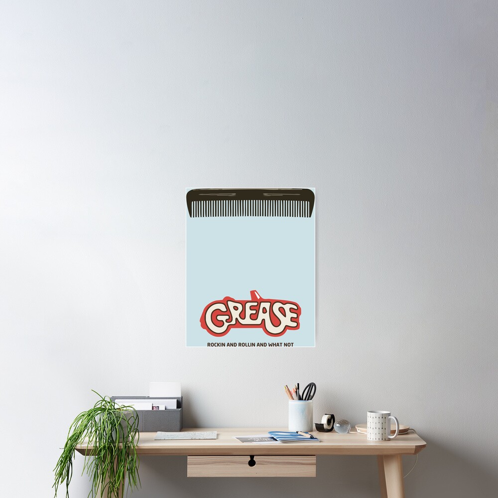 "Grease Comb Movie Silhouette" Poster by chrismick42 | Redbubble