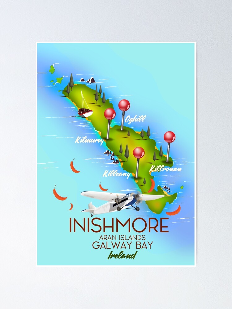 "inishmore Aran Islands Galway Bay Ireland travel poster" Poster for ...