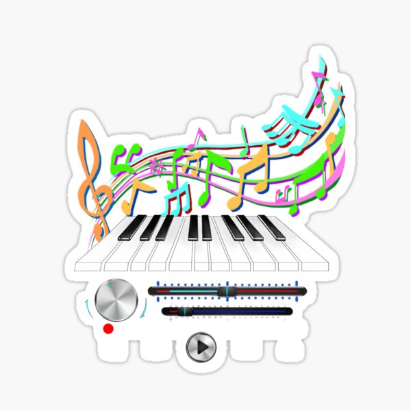 "Piano music digital" Sticker for Sale by AniArtism | Redbubble
