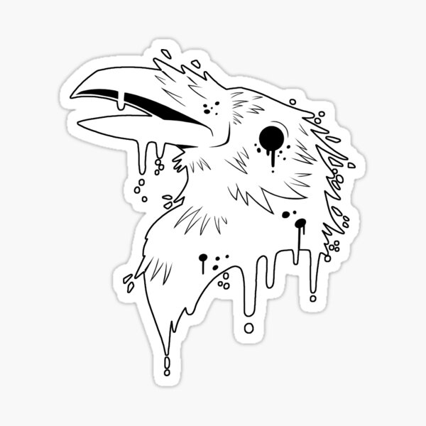 "Dripping Paint Crow - Light" Sticker for Sale by JZanderK | Redbubble