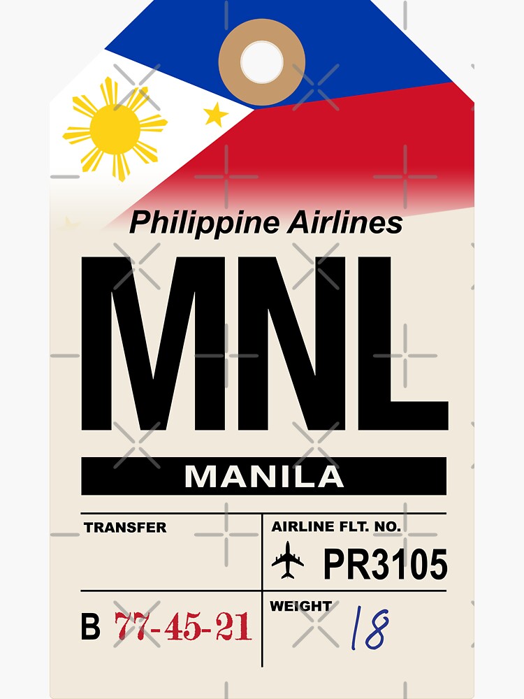 "Manila (MNL) Airline Luggage Tags" Sticker for Sale by travelwitheric ...