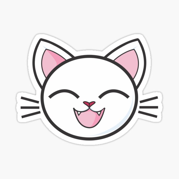 "Cute Smile Cat" Sticker for Sale by Qriosa | Redbubble
