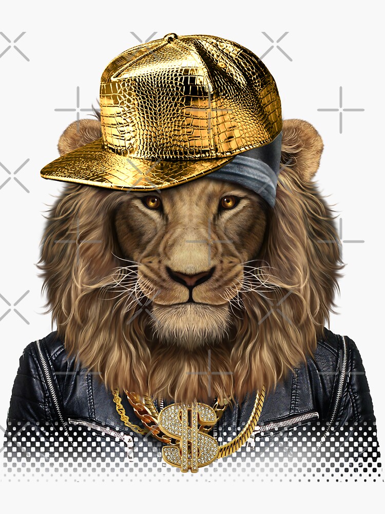 "Alpha Lion as Rapper, Hip Hop Music, Rap" Sticker for Sale by Fox ...