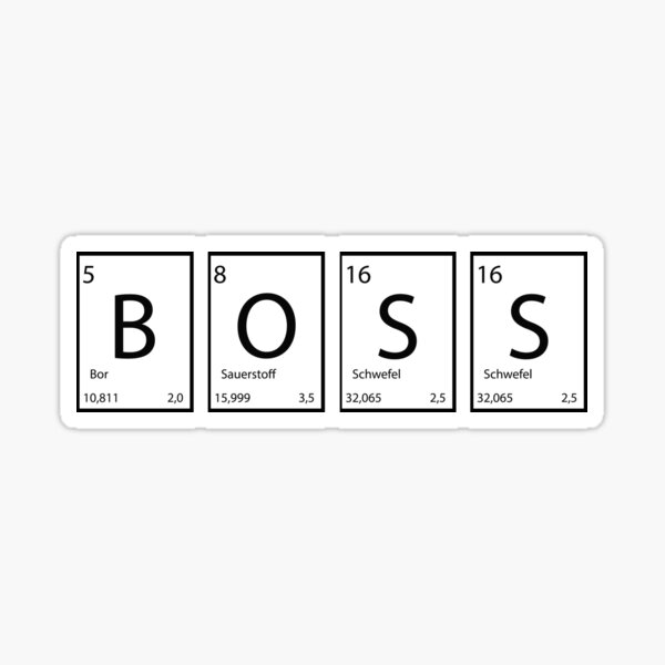 "Boss Chef Periodic Table Design" Sticker by KleinJenny | Redbubble
