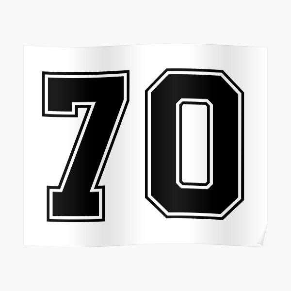 "70 American Football Classic Vintage Sport Jersey Number in black ...