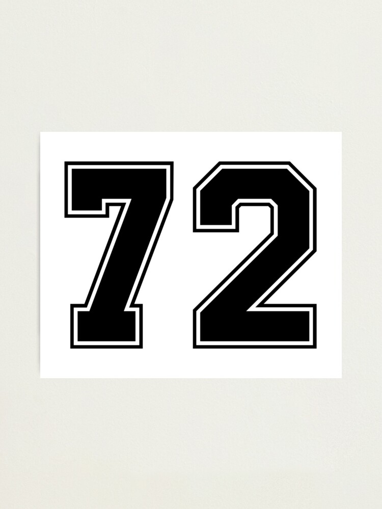 "72 American Football Classic Vintage Sport Jersey Number in black ...