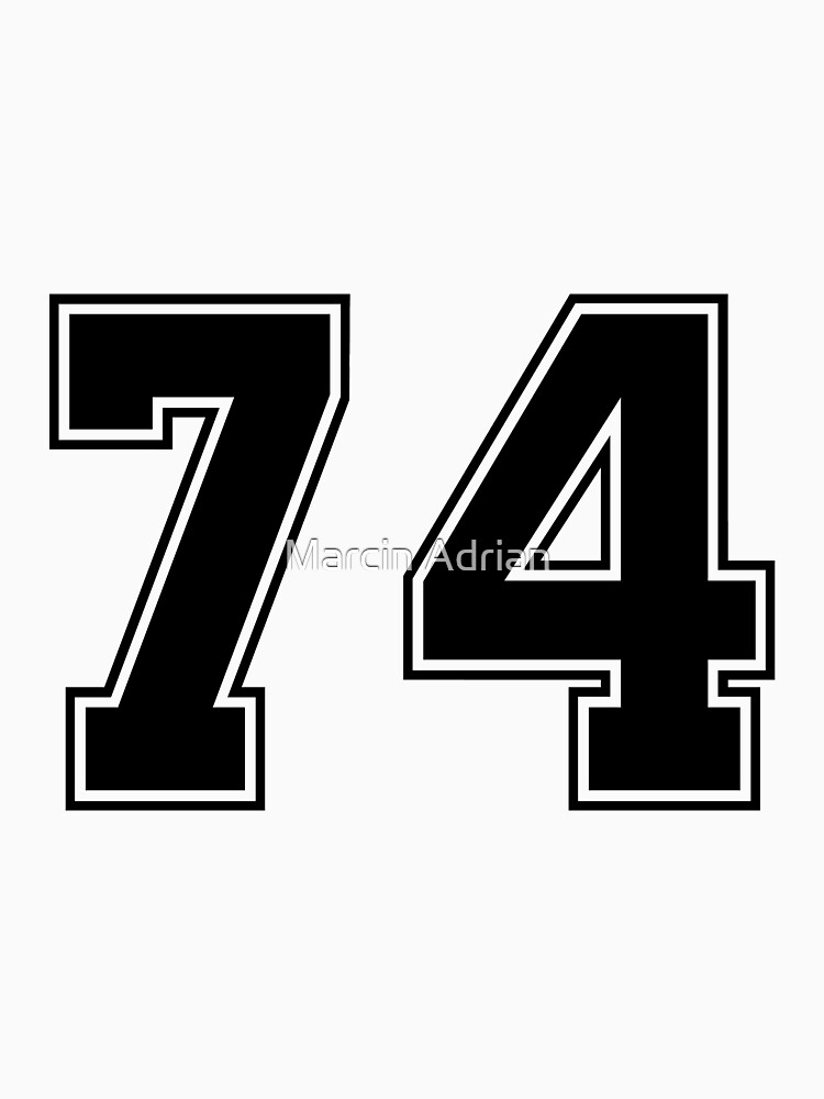 "74 American Football Classic Vintage Sport Jersey Number in black ...