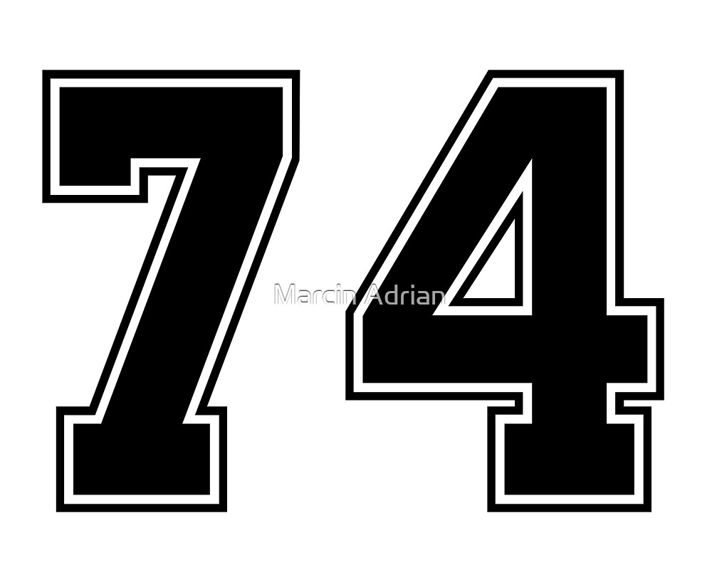 "74 American Football Classic Vintage Sport Jersey Number in black ...