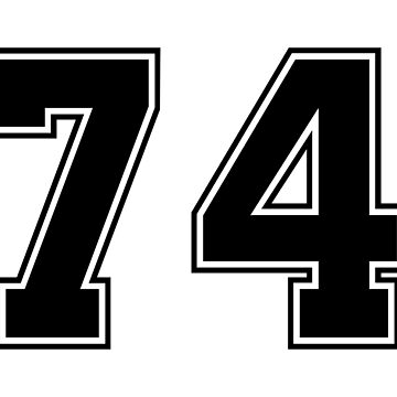 "74 American Football Classic Vintage Sport Jersey Number in black ...