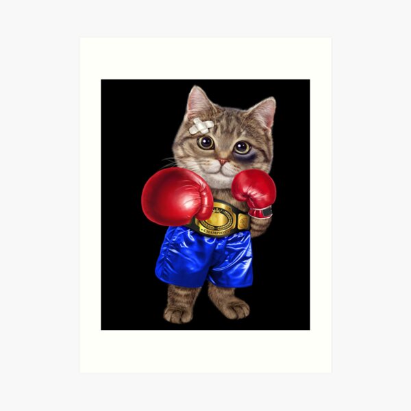 "Boxer Tabby Cat as Boxing Champion" Art Print for Sale by Fox-Republic ...